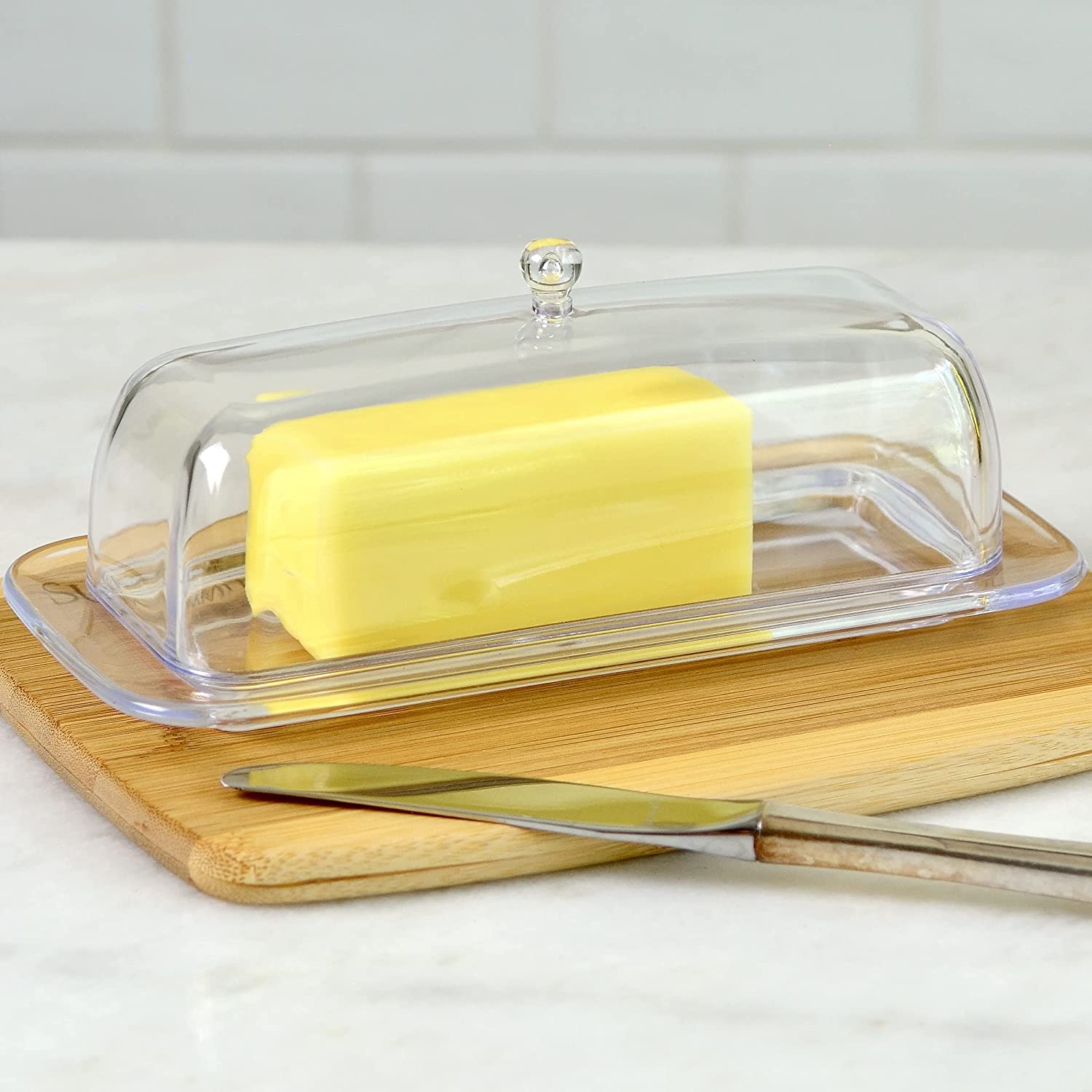 Youngever Re-usable Plastic Butter Keeper Clear Butter Dish Butter ...